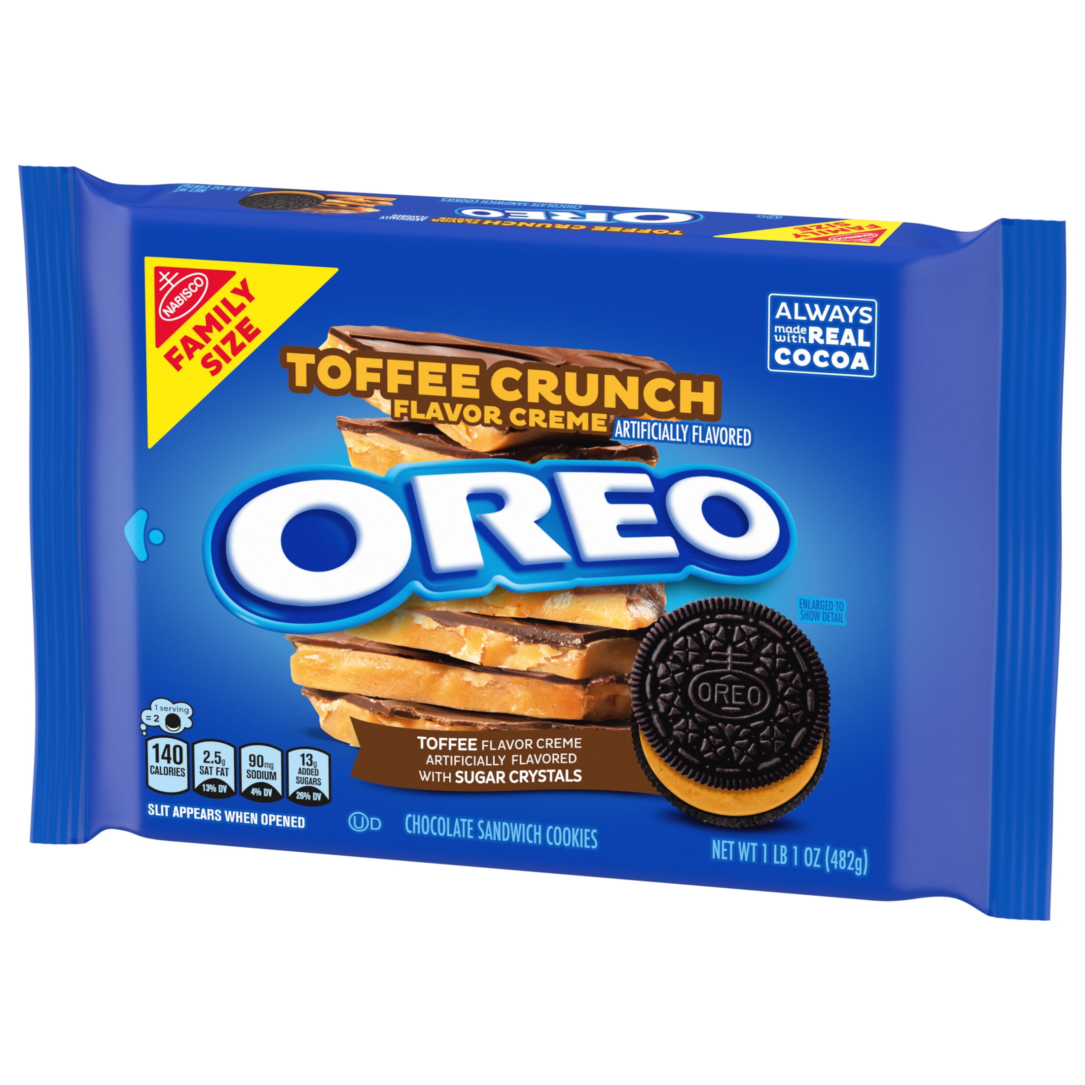 OREO Toffee Crunch Creme Chocolate Sandwich Cookies - Family Size 17 oz ...